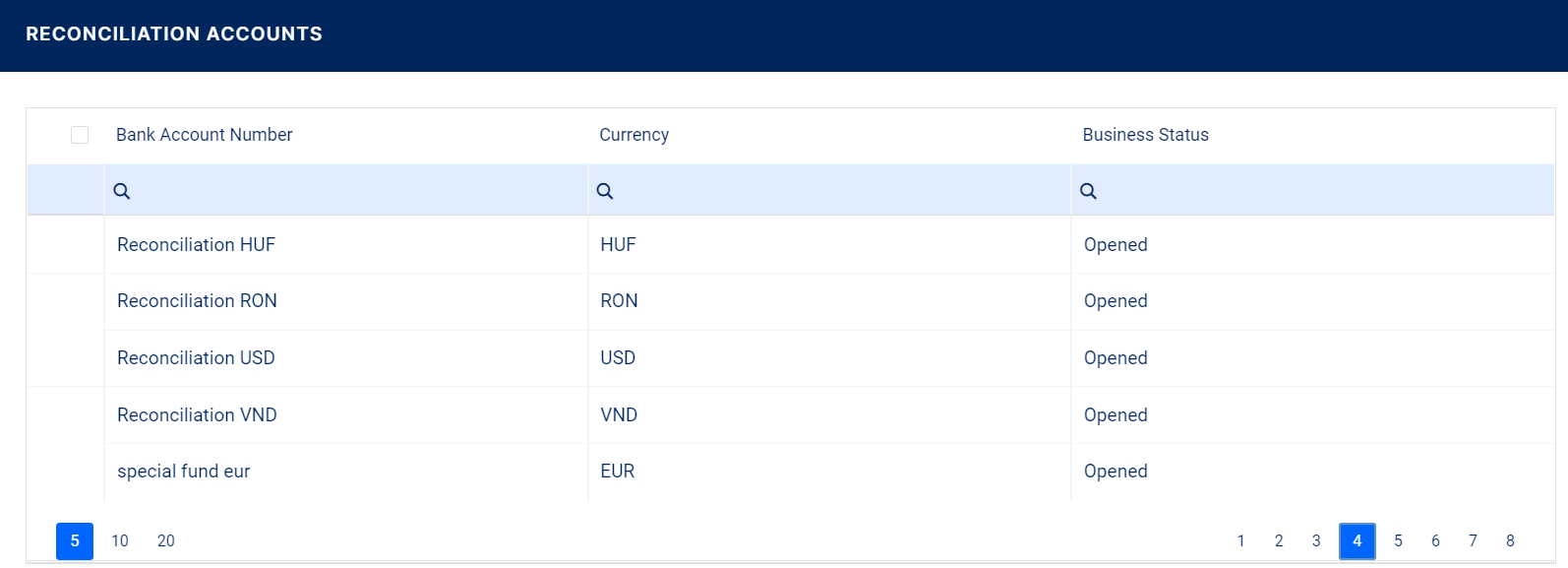 Reconciliation Accounts