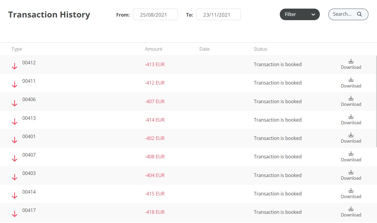 View the Transaction History