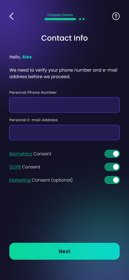 Contact Info and Consent