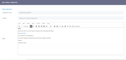 Reset Password Global Email Template