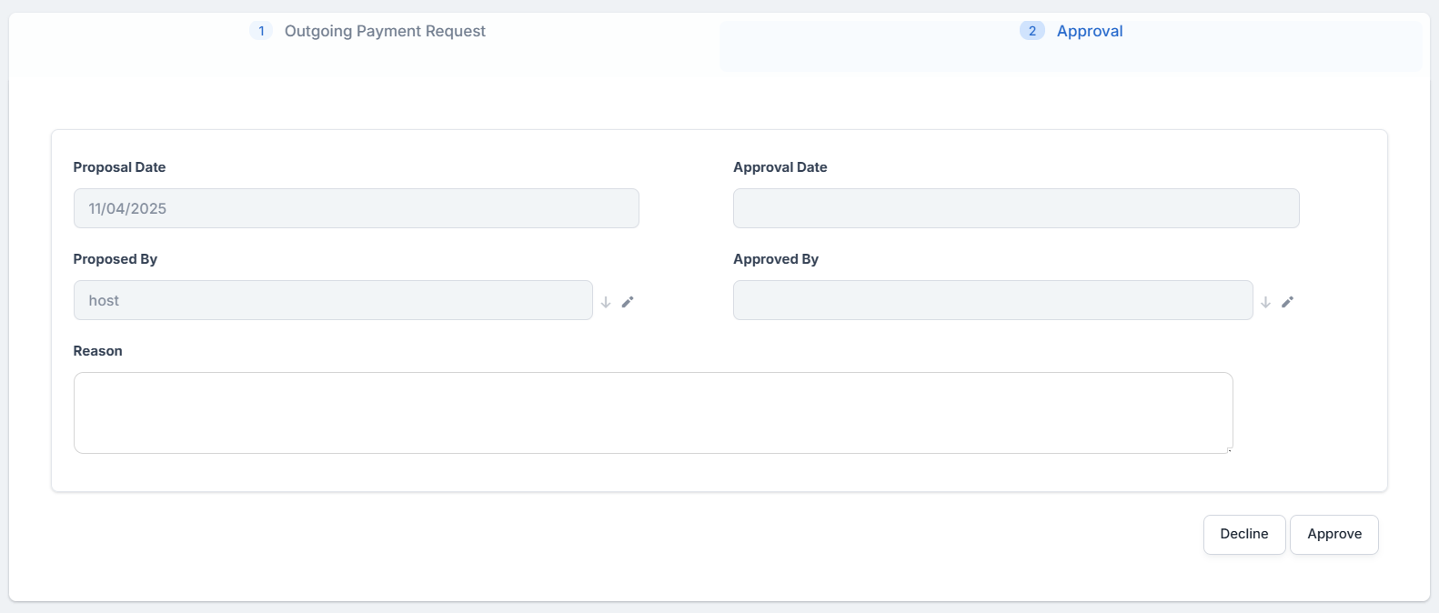 Outgoing Payment Requests
