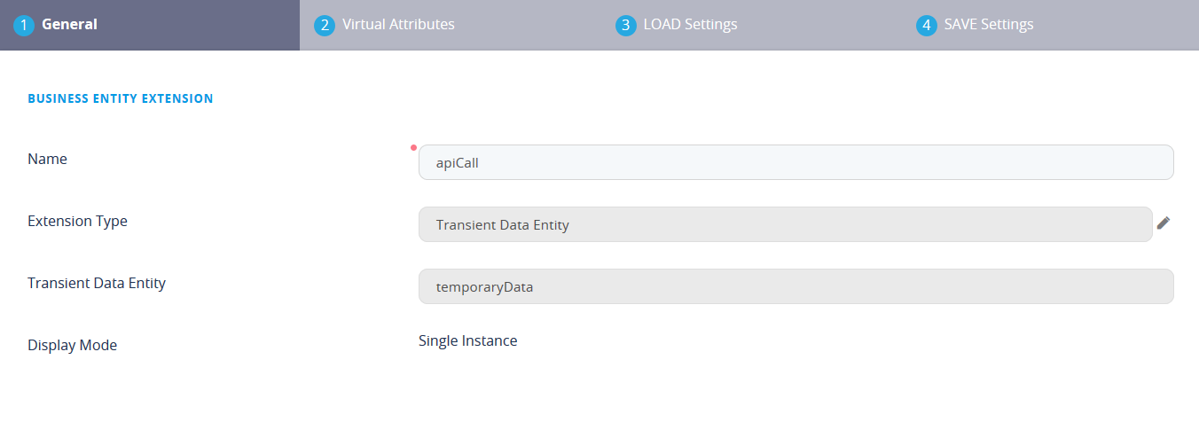 Extend platform data entities with transient data entities