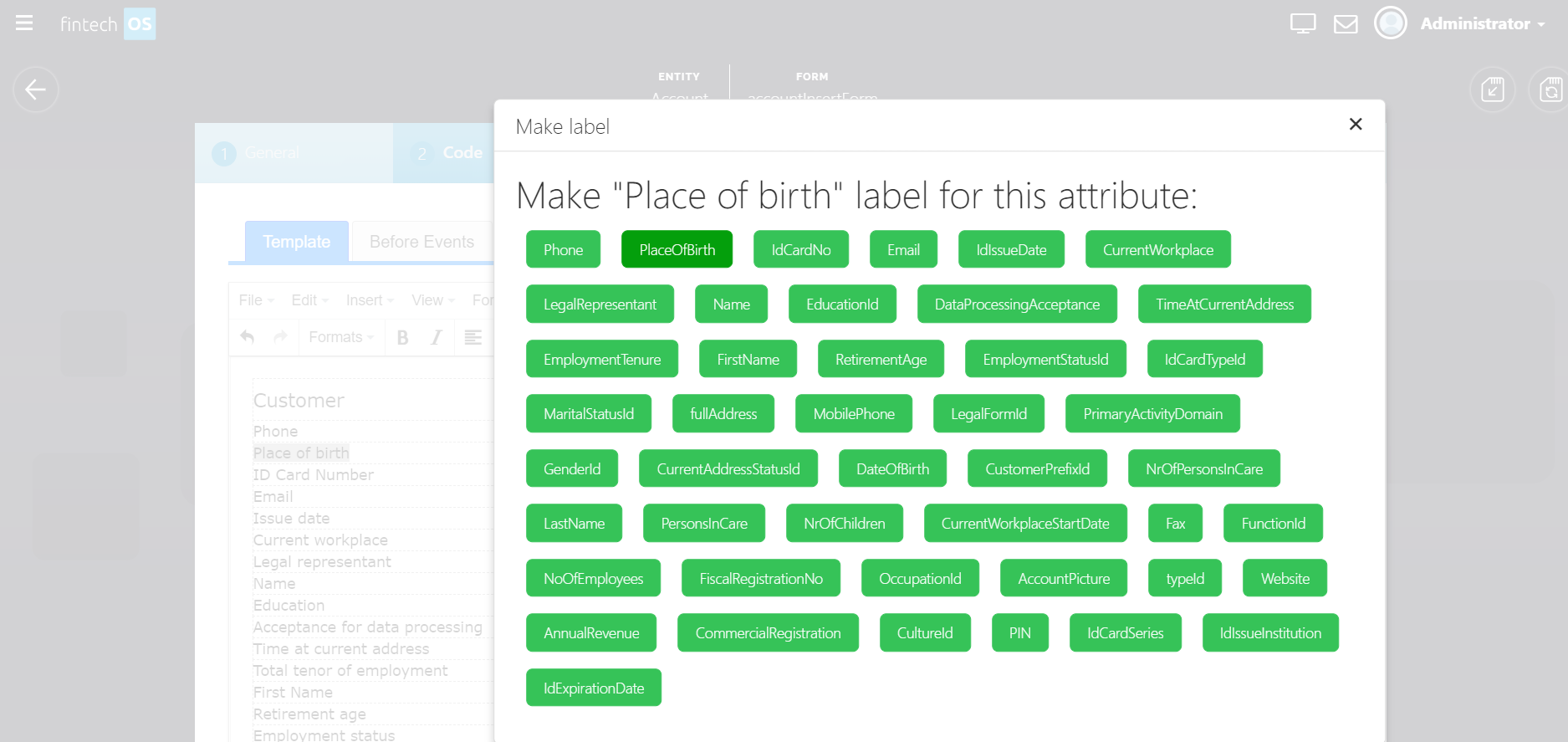 Link Labels to Attributes