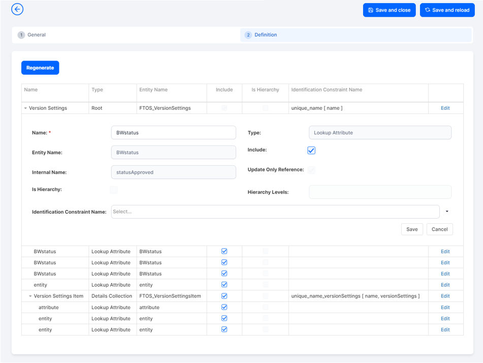 Configuration Data Definitions