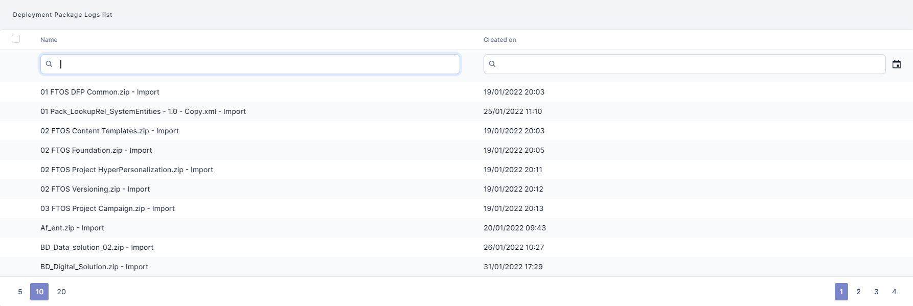 Deployment Package Logs
