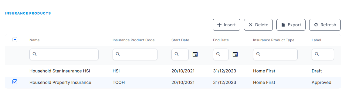 Insurance Product Types
