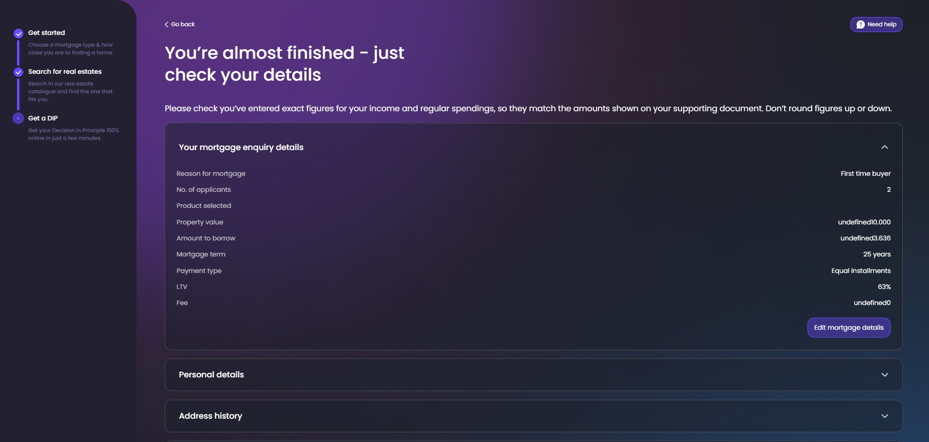 You’re almost finished - just check your details