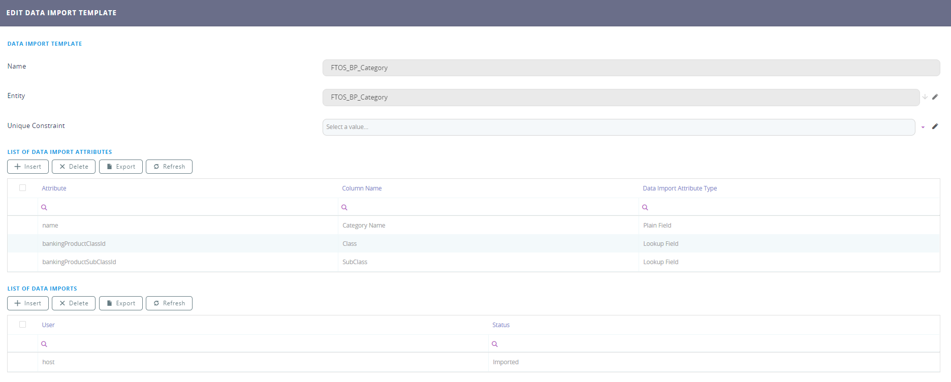 Data Import Template